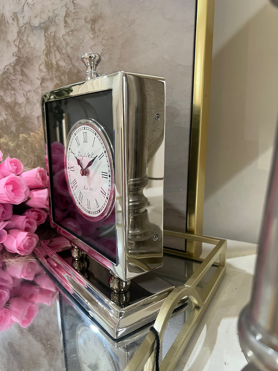 Classic Silver Black Nickle Clock – Silsan Decor