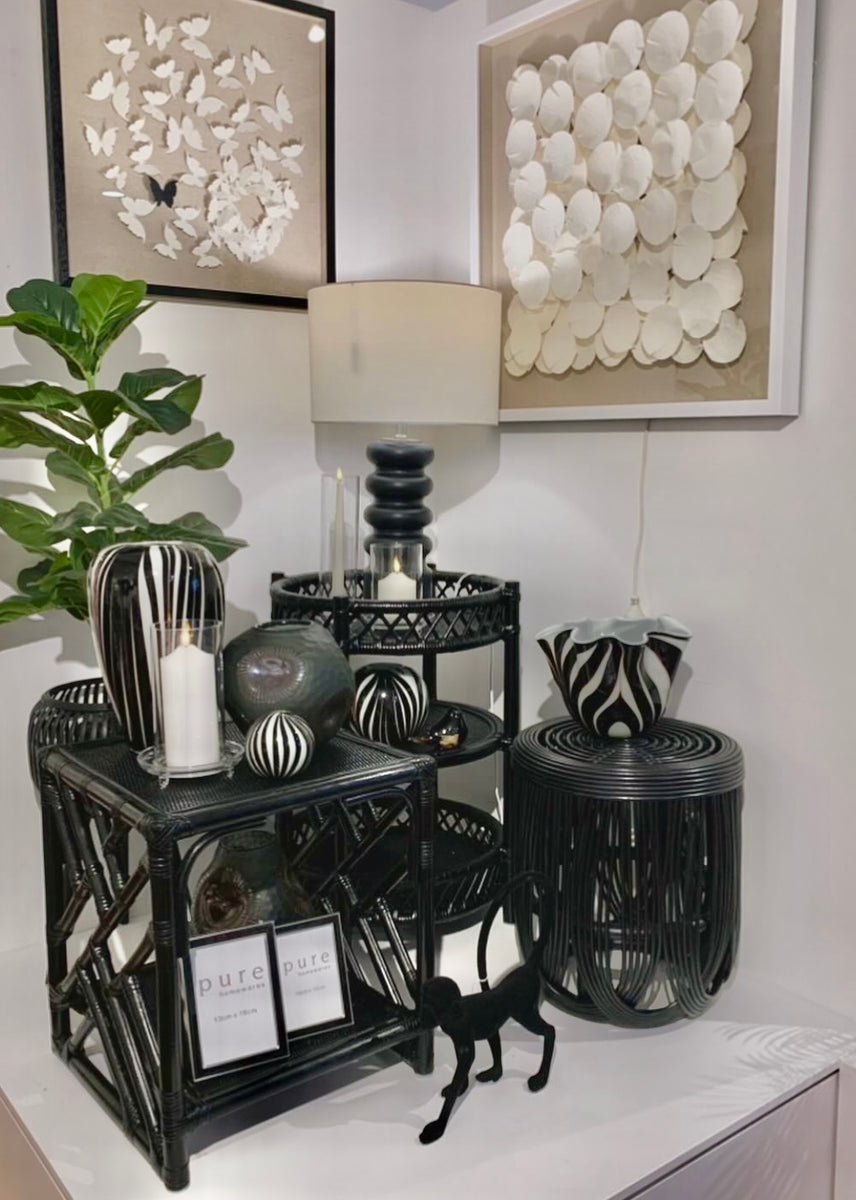 Lombok Black Rattan Side Table – Silsan Decor