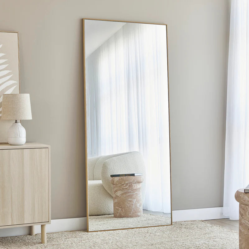 Oakleigh 180cm Rectangle Solid Oak Full Length Mirror Natural – Silsan ...