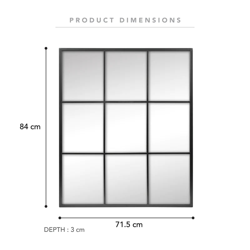Rectangle Window Iron Frame Mirror 70 cm Black - SML – Silsan Decor