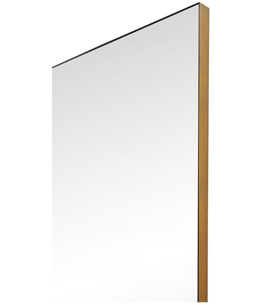 Extra Large Rectangular Full Length Gold Metal Mirror 100x200 cm ...
