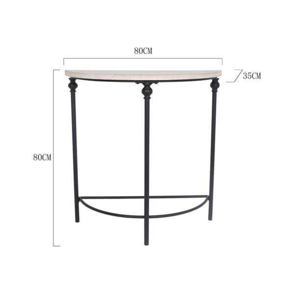 Half Round Country French Black Frame Side Table – Silsan Decor