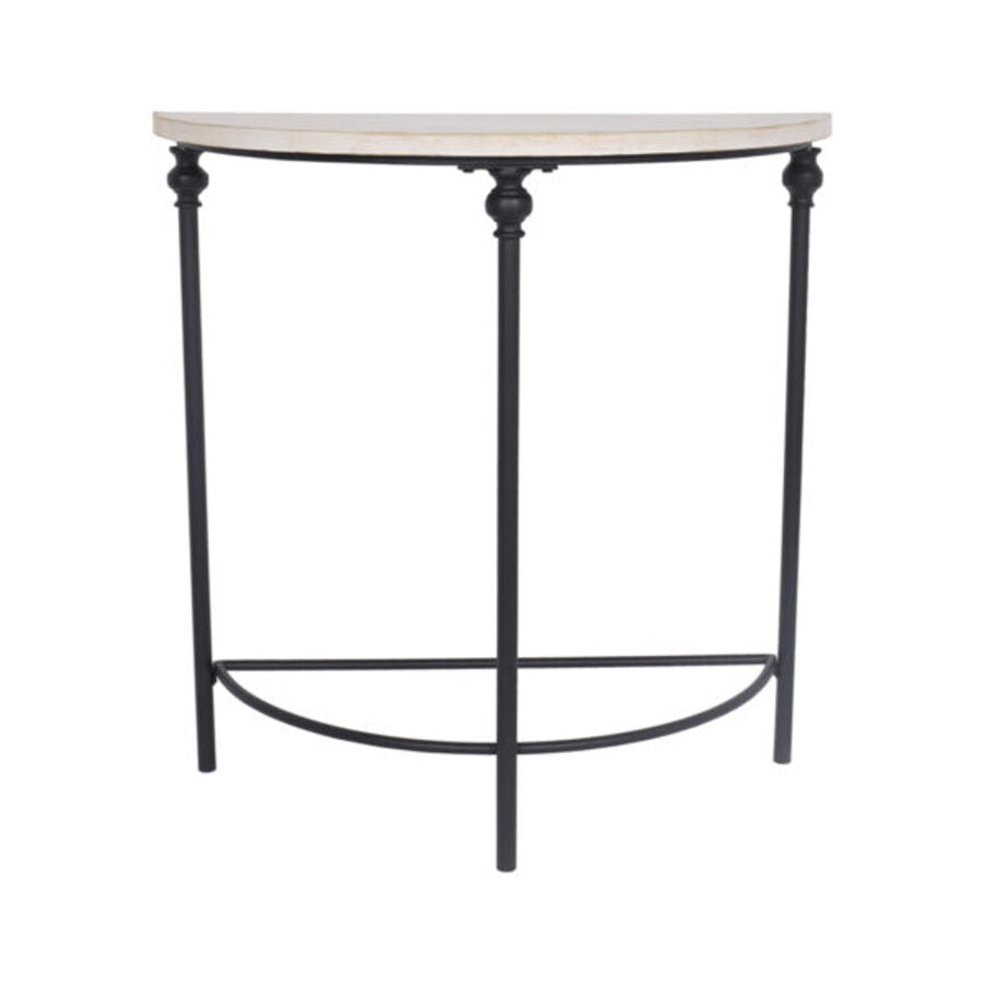 Half Round Country French Black Frame Side Table – Silsan Decor
