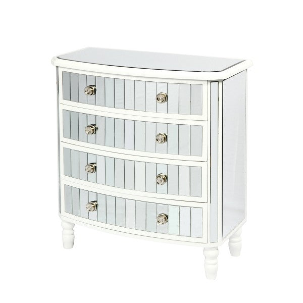 Sabrina Mirrored 4 Chest of Drawers - CSHWH – Silsan Decor