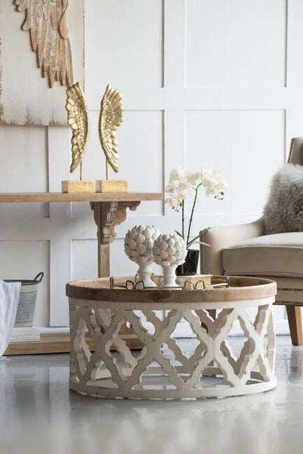Hamptons style round coffee table store